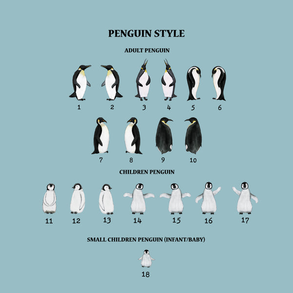 Penguin Family Portrait Print Square - Hendog Designs