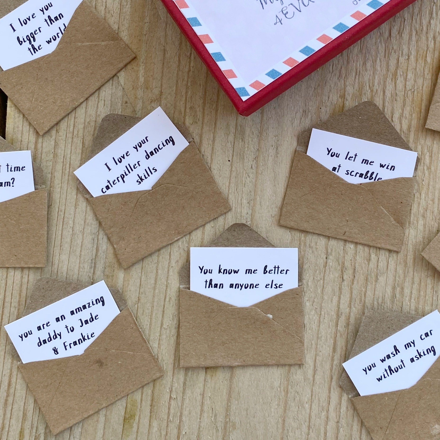 Reasons why I love you 12 Mini Love Letters Personalised Gift - Hendog ...