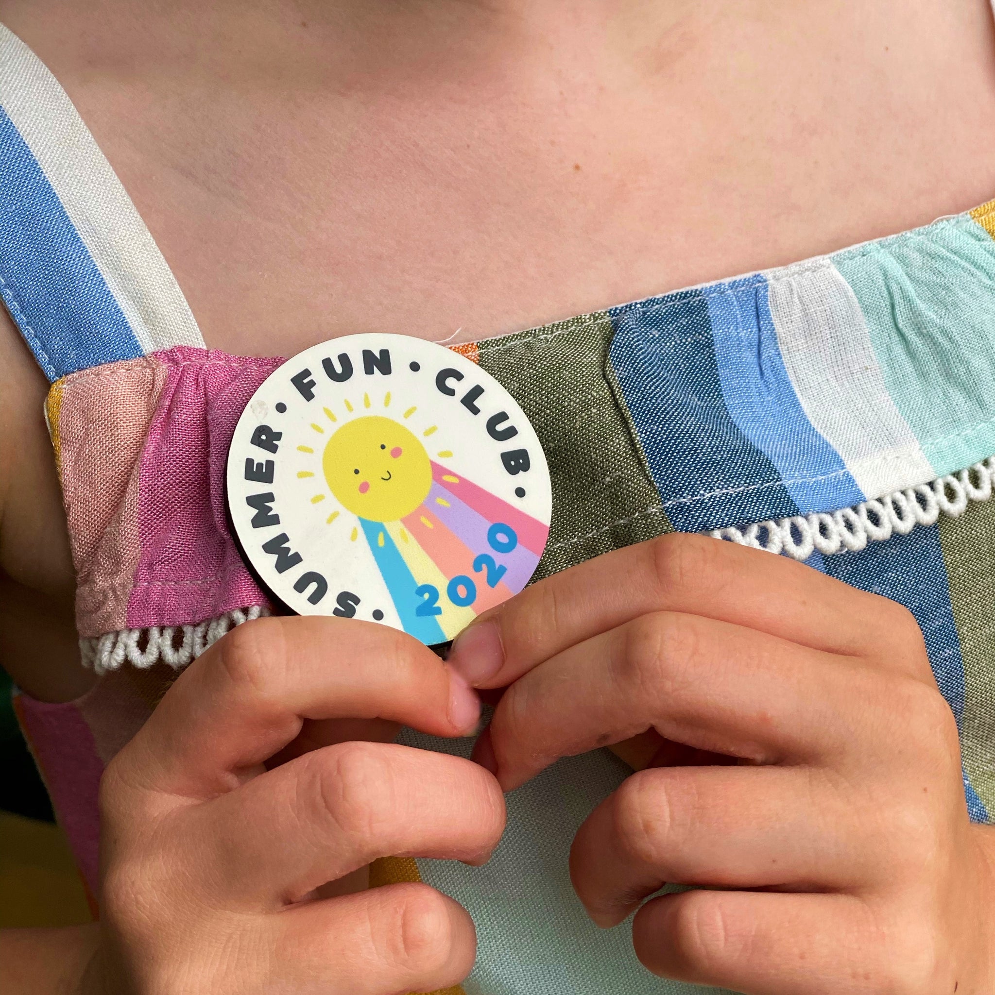 'Summer Fun Club 2025' Badge with Backing Card - Hendog Designs