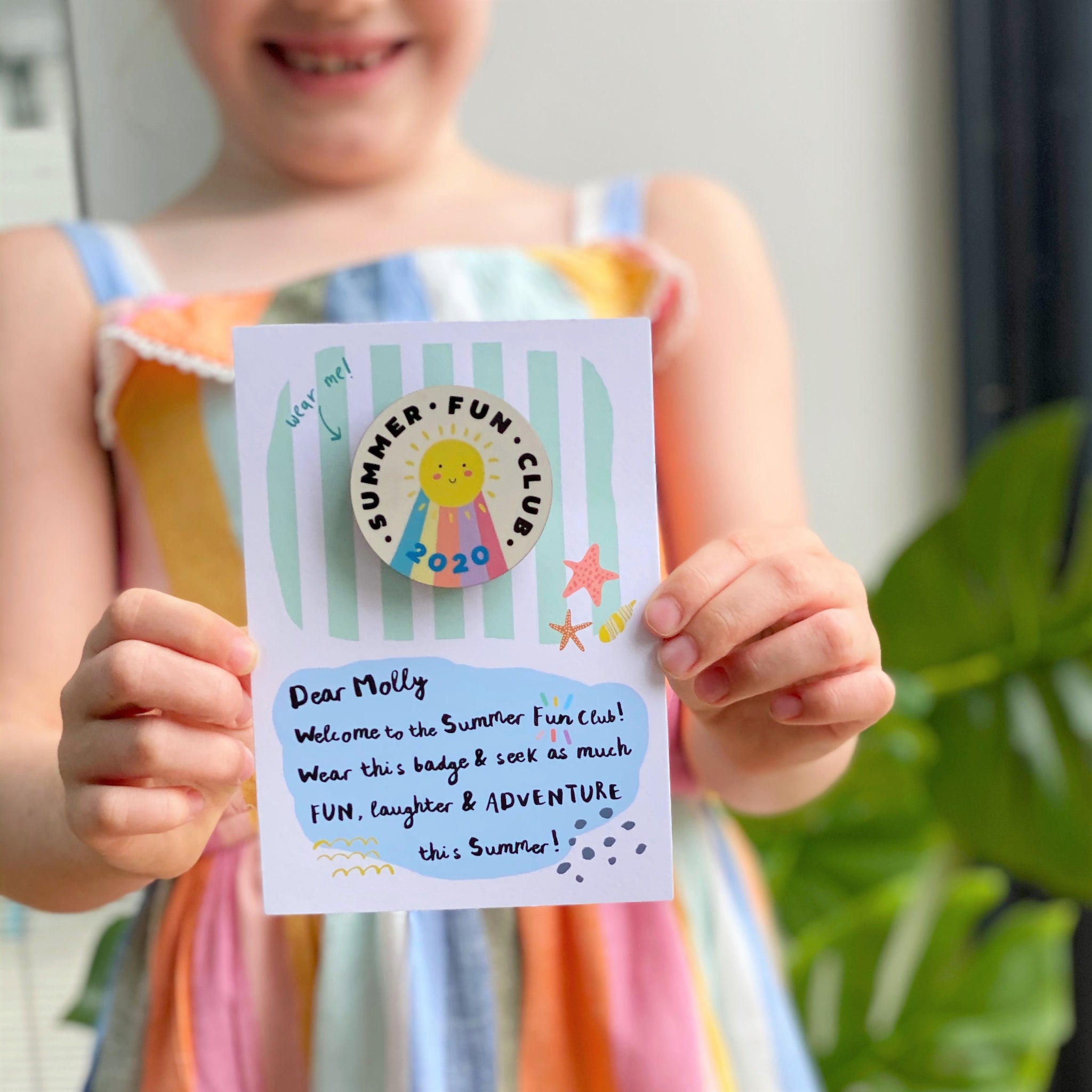 'Summer Fun Club 2025' Badge with Backing Card - Hendog Designs